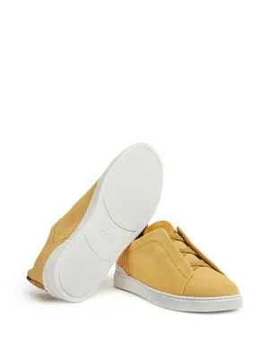 Zegna Triple Stitch Canvas Sneakers - Yellow
