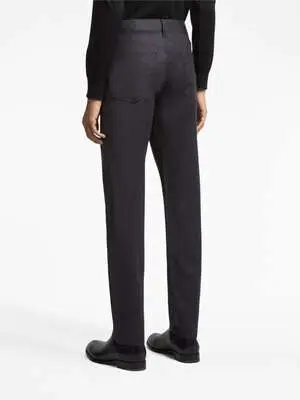 Zegna Roccia Stonewashed Wool Trousers - Black