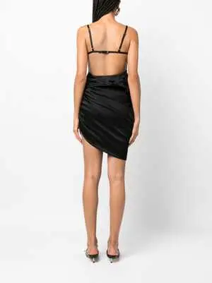 Jacquemus La Saudade Brodée Satin Minidress - Black