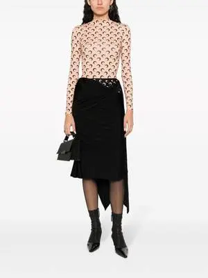 MARINE SERRE Draped Asymmetric Midi Skirt