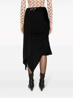 MARINE SERRE Draped Asymmetric Midi Skirt