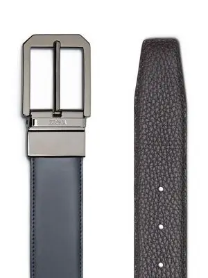 Zegna Grained Leather Reversible Belt