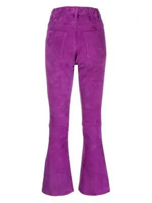 PAULA Zircon Suede Flared Trousers - Purple