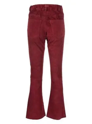 PAULA Zircon Suede Flared Trousers - Red