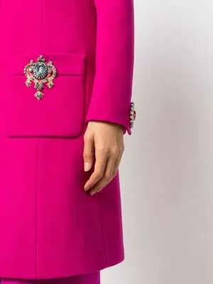 Moschino Brooch-embellished Single-breasted Coat