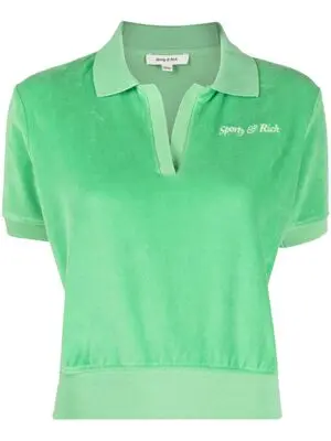 Sporty & Rich Towelling-finish Polo Shirt - Green