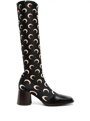 MARINE SERRE Regenerated Jersey Knee-high Boots