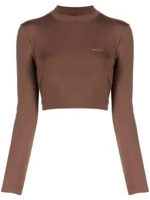 Matériel Laminated-logo Roll-neck Top