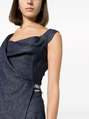 GEMY MAALOUF Asymmetric Gathered Top