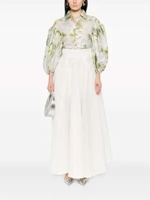 GEMY MAALOUF Floral-jacquard Organza Blouse