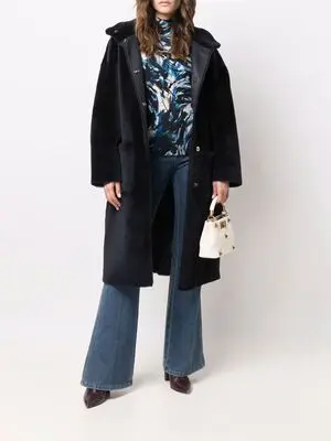 LISKA Reversible Shearling Coat - Blue