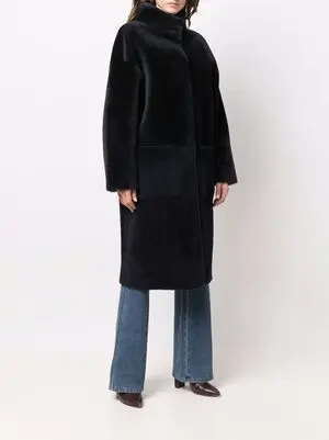 LISKA Reversible Shearling Coat - Blue