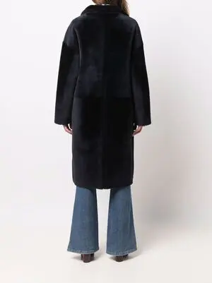 LISKA Reversible Shearling Coat - Blue