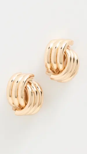 Shashi Grace Knot Stud Earrings - Gold