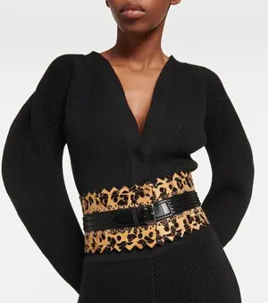 Alaïa Small Leather Corset Belt - Brown