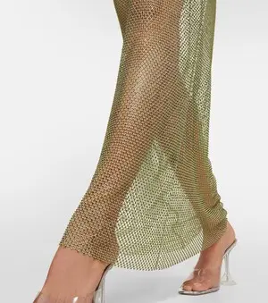 Galvan Gloria Crystal-embellished Maxi Dress - Green