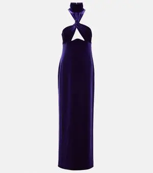 Galvan Cleveland Velvet Gown - Purple