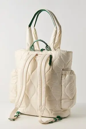 CARAA Quilted Tennis Tote - Ivory Kelly