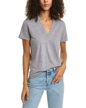 Monrow Monrow Relaxed V-Neck T-Shirt - Grey