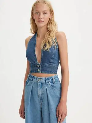 LEVI'S Daisy Denim Halter Top