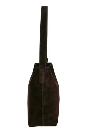 Madewell Essentials Suede Bucket Bag - Dark Carob