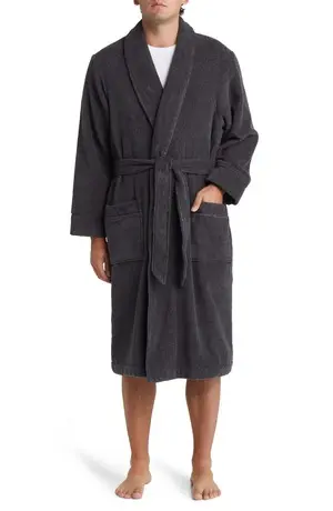 Nordstrom Hydrocotton Robe Grey Dark Charcoal Heather