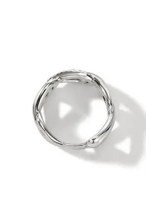 John Hardy Surf Pavé Diamond Link Ring - Silver