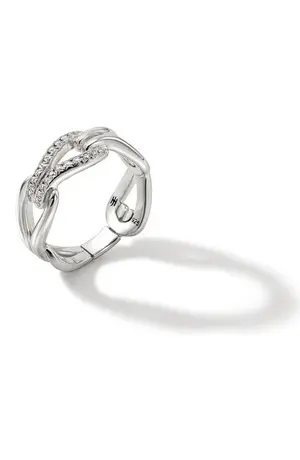 John Hardy Pavé Diamond Link Ring