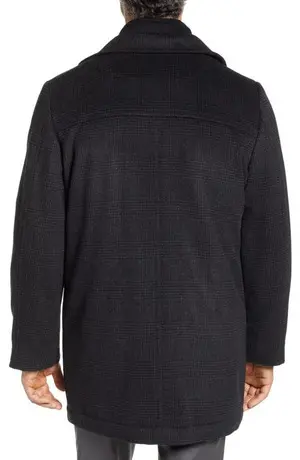 Hart Schaffner Marx Macbeth Wool Blend Car Coat - Charcoal Plaid