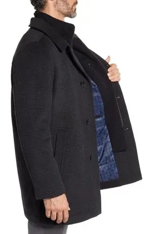 Hart Schaffner Marx Macbeth Wool Blend Car Coat - Charcoal Plaid