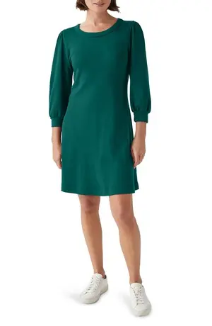 Michael Stars Sinclair Puff Shoulder Cotton Minidress Ivy