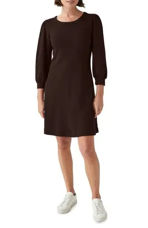 Michael Stars Sinclair Puff Shoulder Cotton Minidress Java
