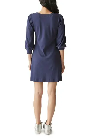 Michael Stars Sinclair Puff Shoulder Cotton Minidress - Nocturnal