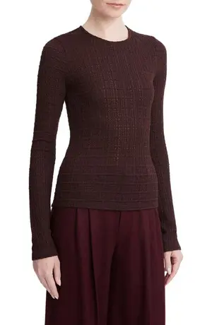 Vince Plaid Jacquard Knit Top