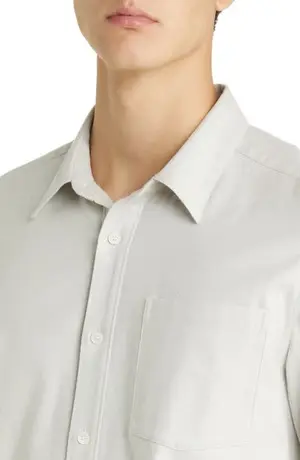 FRAME Brushed Cotton Blend Button-up Shirt - Oatmeal