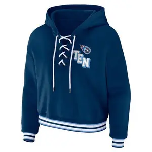 WEAR BY ERIN ANDREWS Tennessee Titans Lace-up Hoodie - Navy