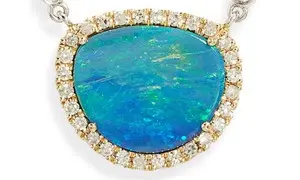 Meira T Opal And Diamond Pendant Necklace