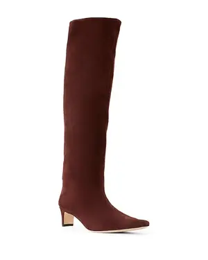 Staud Wally Leather Tall Boots - Mahogany
