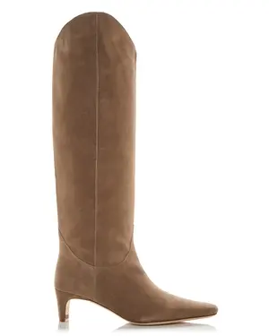 Staud Western Wally Suede Tall Boots - Dune Suede