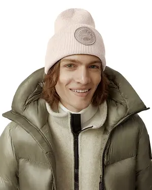 Canada Goose Arctic Disc Merino Wool Ribbed Toque - Lucent Rose
