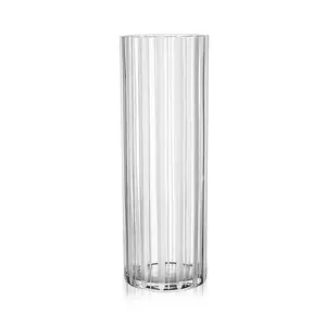 ORREFORS Cut In Number Stripes Vase, Large - Clear