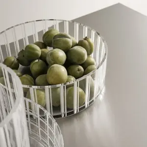 ORREFORS Cut In Number Stripes Bowl