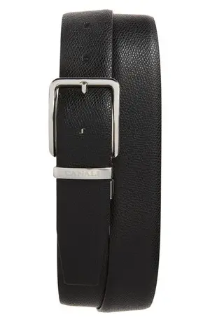 Canali Reversible Leather Belt - Black