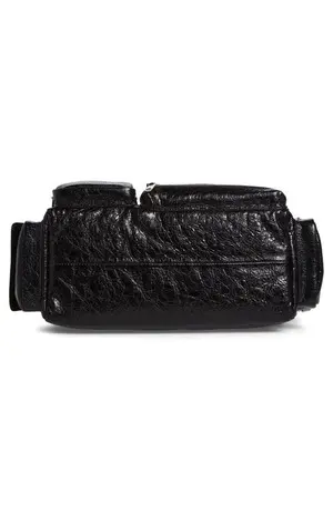 Balenciaga Small Superbusy Crinkle Leather Sling Bag - Black