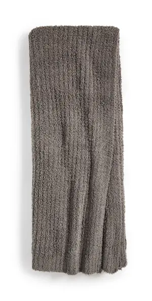 Barefoot Dreams Cozychic Ribbed Throw Charcoal