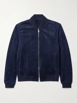 Mr P. Suede Bomber Jacket - Blue