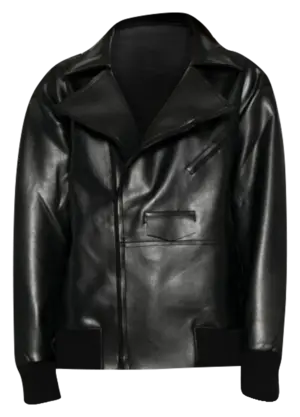 Norma Kamali Faux Leather Biker Jacket