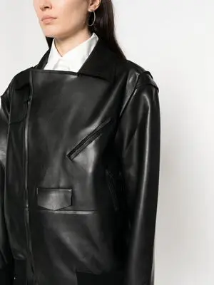 Norma Kamali Faux Leather Biker Jacket