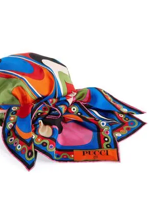 Emilio Pucci Abstract-pattern Silk Visor Hat