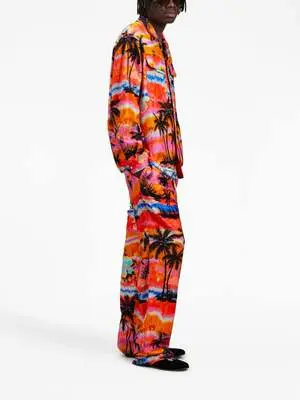 Palm Angels Psychedelic Palms Wide-leg Trousers - Multicolour